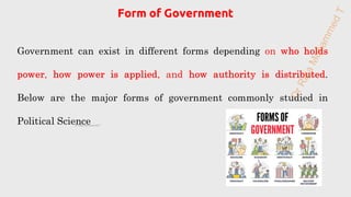 State and Sovereignty – Forms of Government & Comparative Analysis of ...