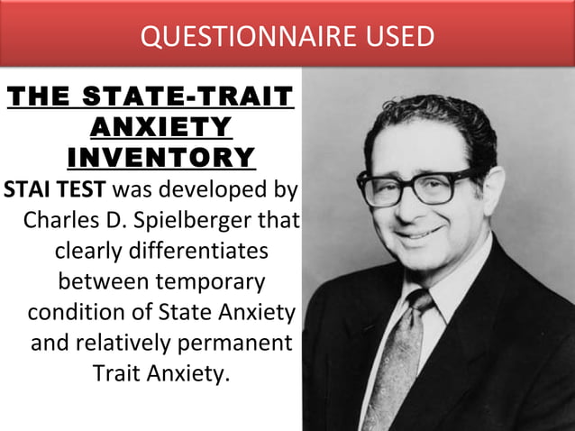 State anxiety and trait anxiety questionnaire | PPT | Brain and Nervous ...