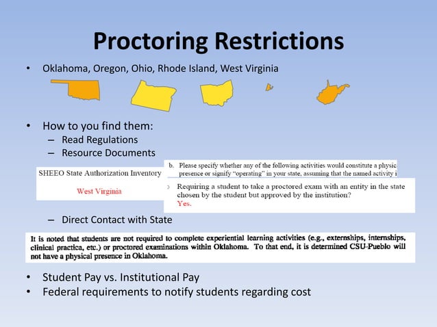 ProctorU Labs: State Authorization in Distance Education | PPT