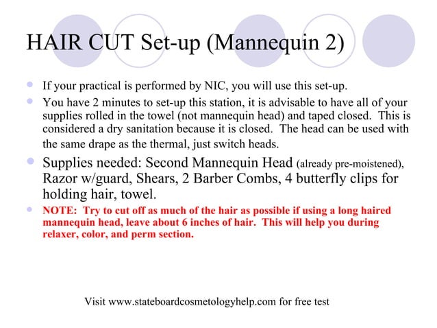 State Board Practical Set-up | PPT | Hair Care | Beauty