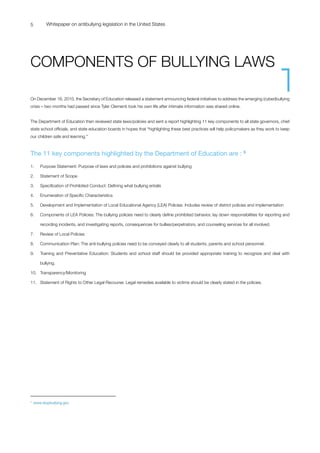 Anti-Bullying Legislation in the United States | PDF