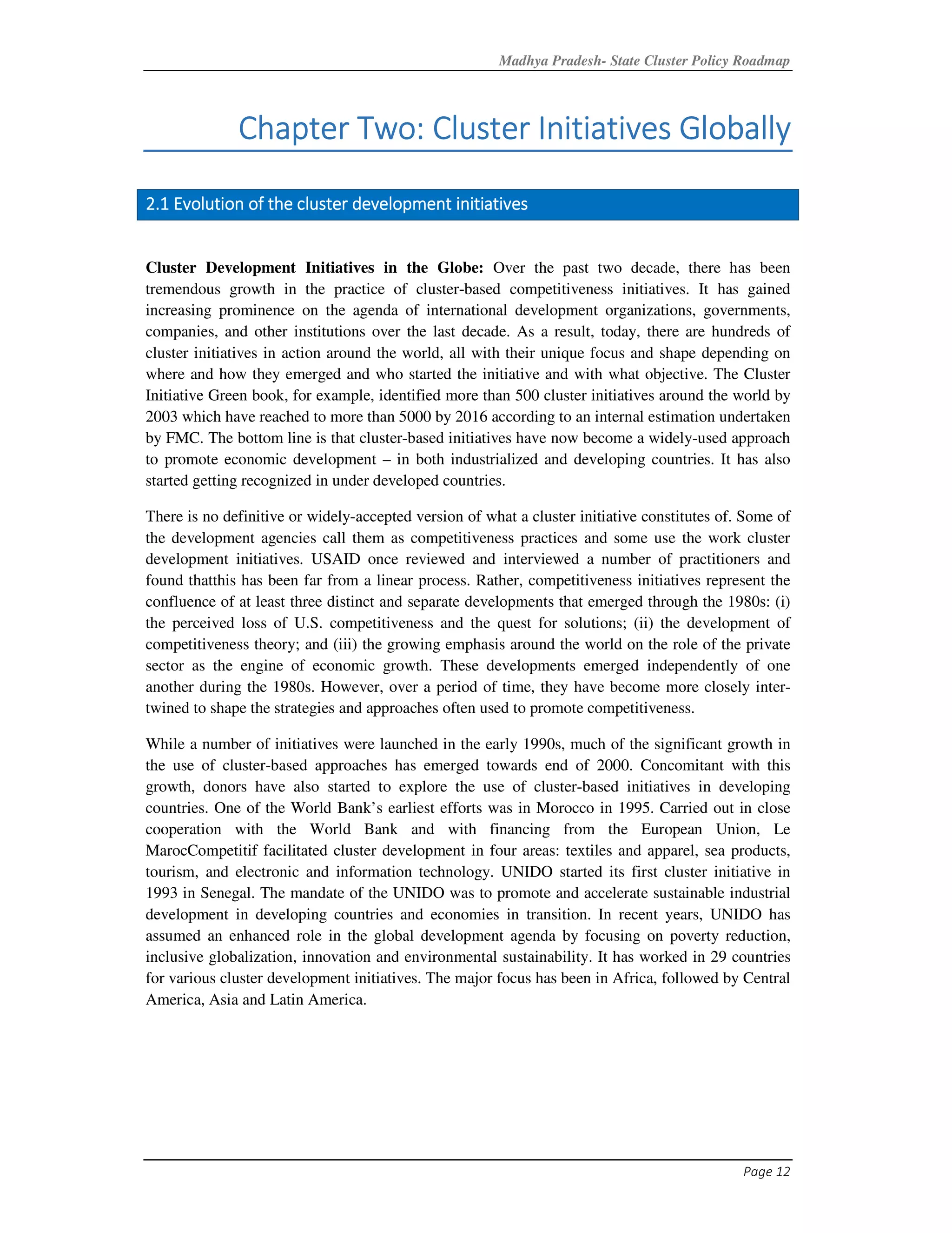 State Cluster Development Policy Road Map | PDF