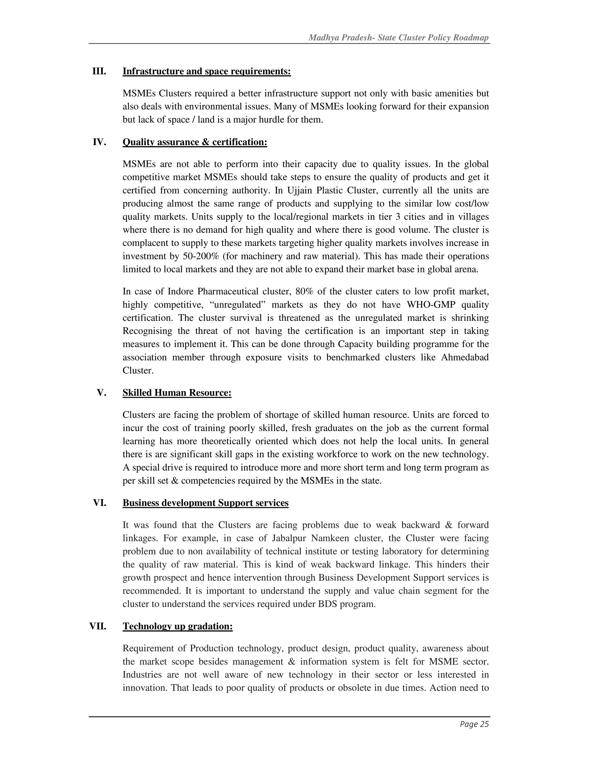State Cluster Development Policy Road Map | PDF