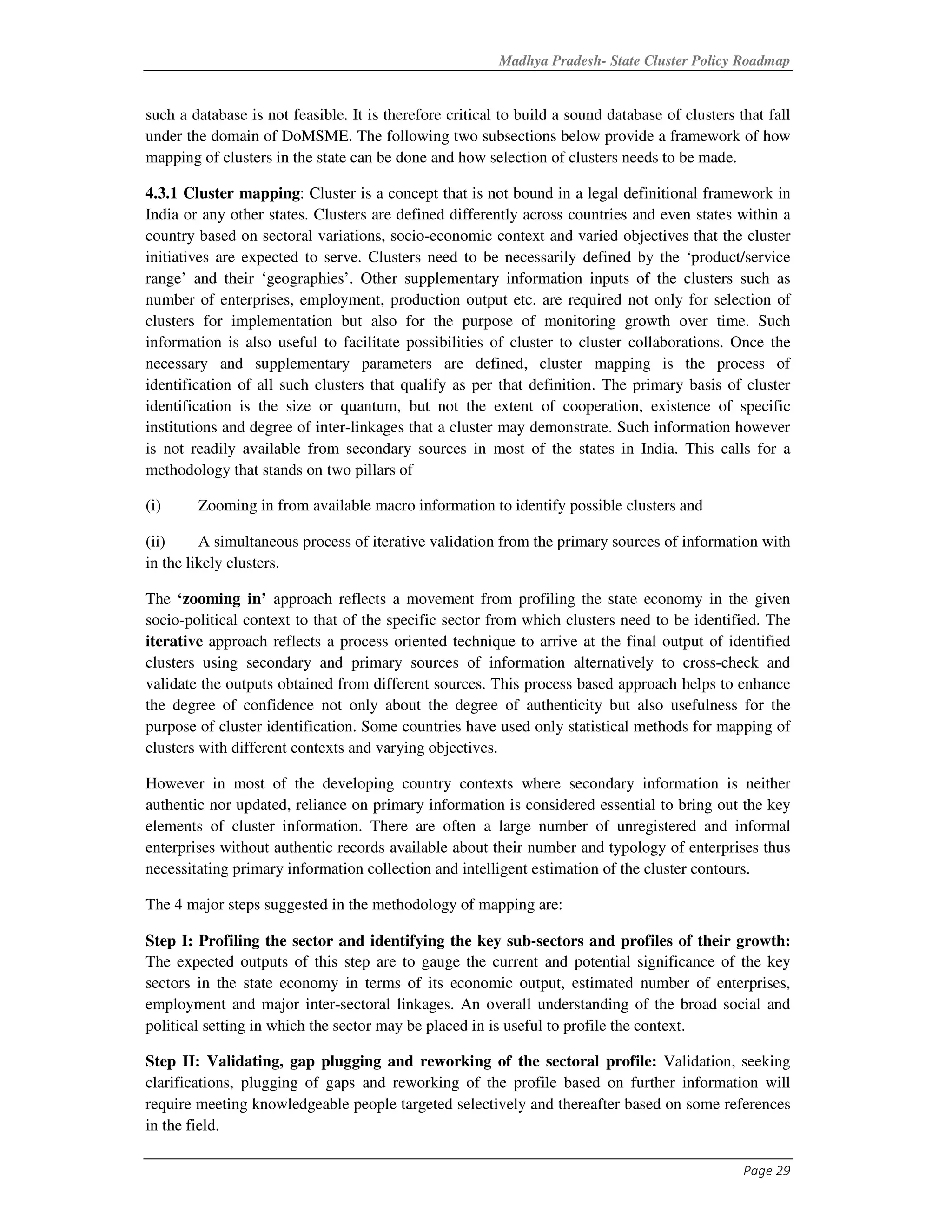 State Cluster Development Policy Road Map | PDF