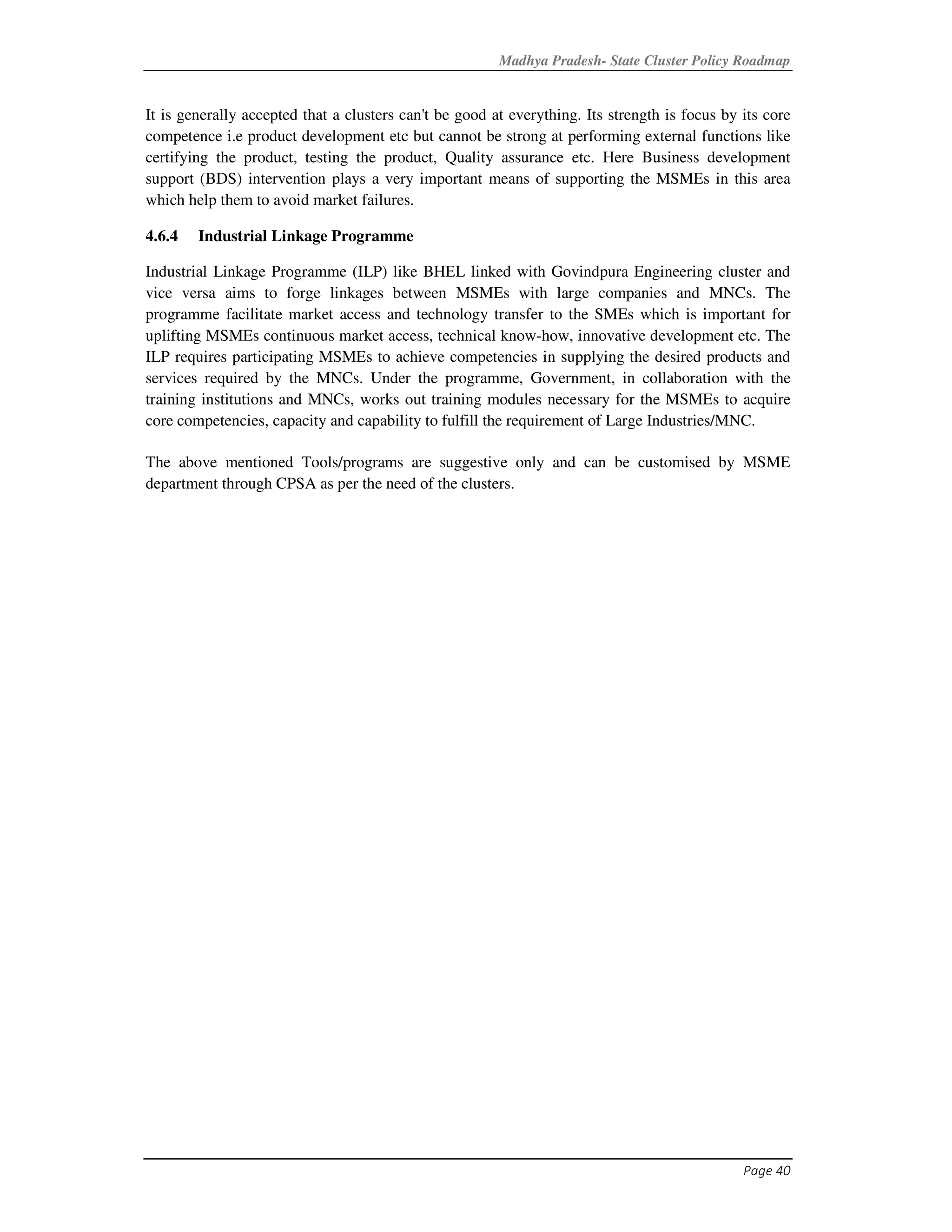 State Cluster Development Policy Road Map | PDF