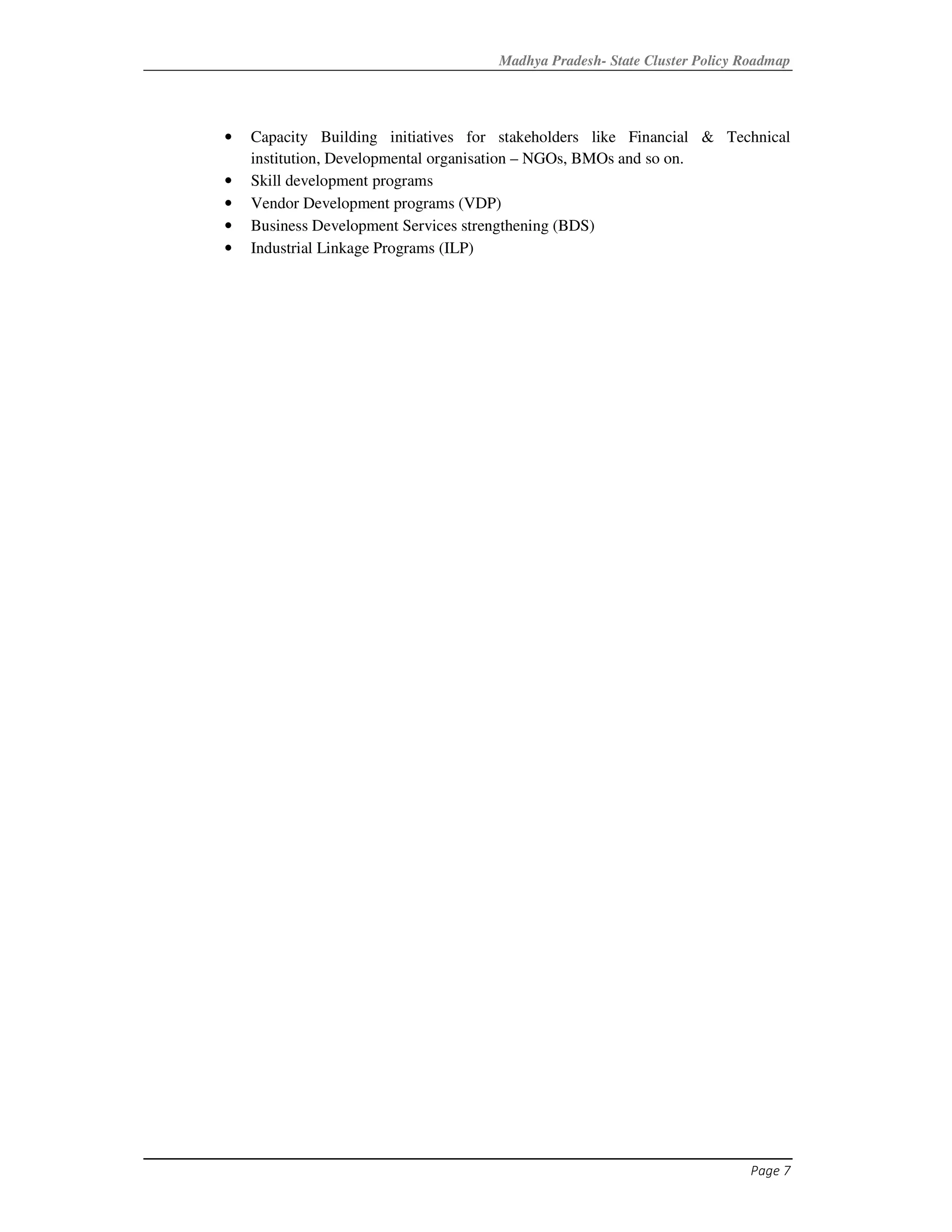 State Cluster Development Policy Road Map | PDF