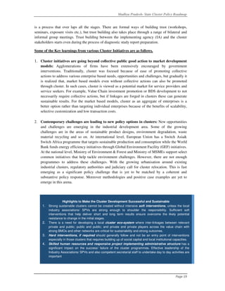 State Cluster Development Policy Road Map | PDF