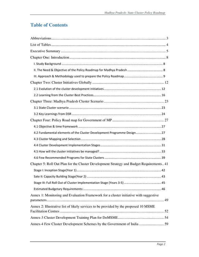 State Cluster Development Policy Road Map | PDF