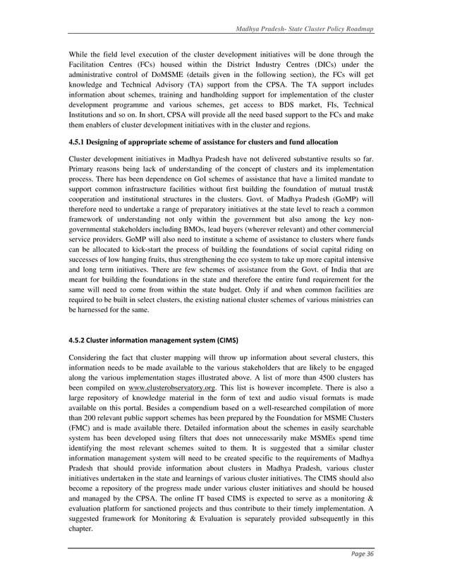 State Cluster Development Policy Road Map | PDF