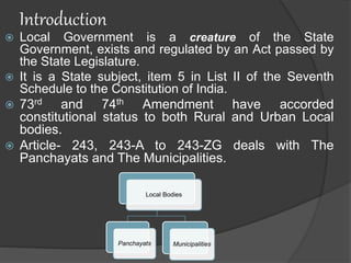 State control over local bodies | PPTX