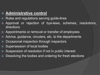 State control over local bodies | PPTX