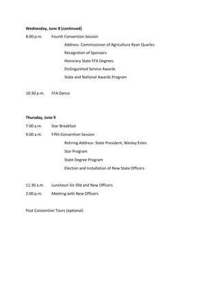 State convention schedule at a glance 16 | DOC