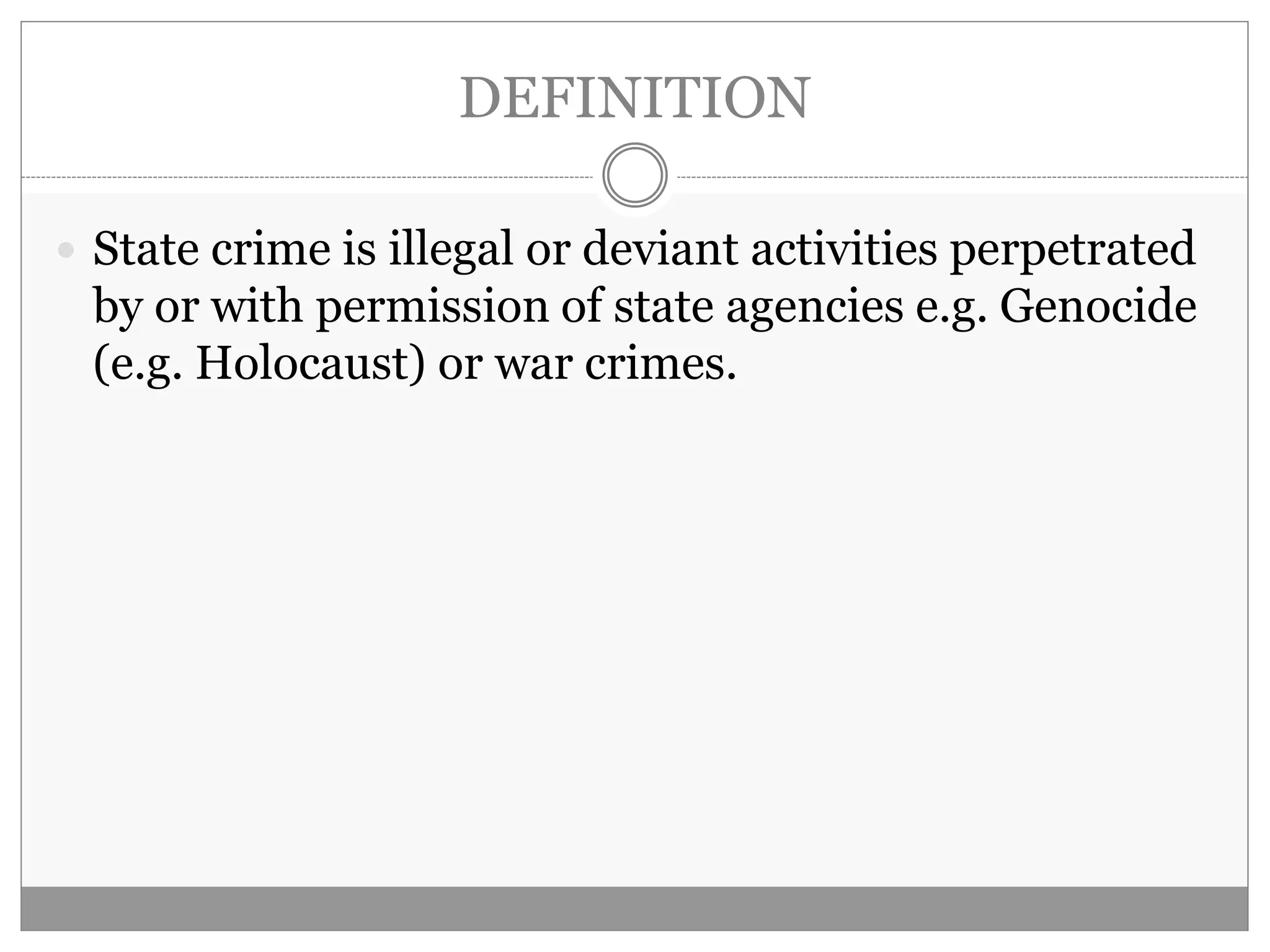 State crime - sociology crime and deviance A2 - lay out for an essay | PPTX