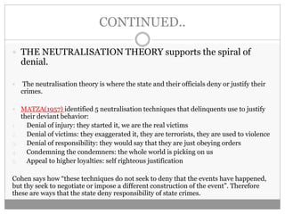 State crime - sociology crime and deviance A2 - lay out for an essay | PPTX