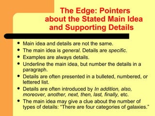 Stated main idea | PPT