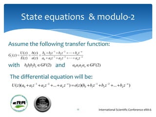 State equations model based on modulo 2 arithmetic and its applciation ...