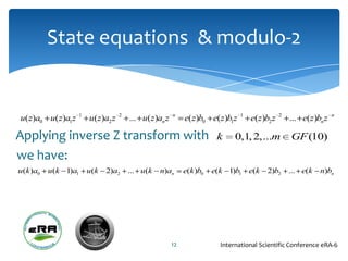 State Equations Model Based On Modulo 2 Arithmetic And Its Applciation ...