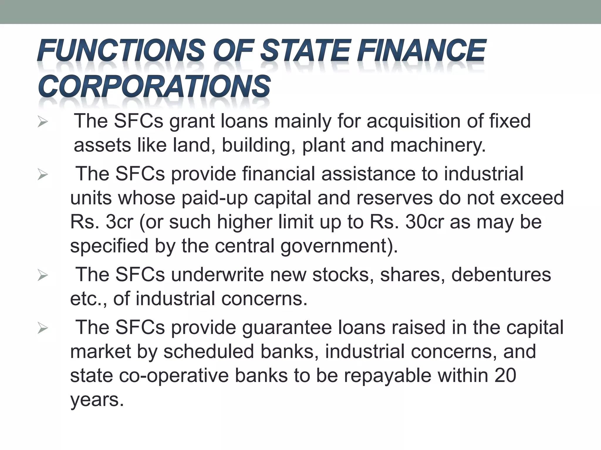 State finance corporations | PPTX