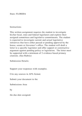 State FLORIDAInstructionsThis written assignment requ.docx