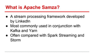 Stateful stream processing with kafka and samza | PPT