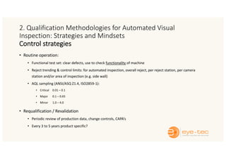 Strategies & Qualification Methodologies for visual Inspection | PDF