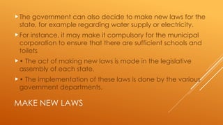 HOW THE STATE GOVERNMENT WORKS, for grade 7 | PPTX