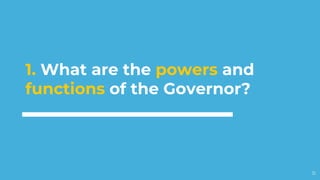 Governor - Powers and Functions | PDF