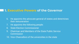 Governor - Powers and Functions | PDF