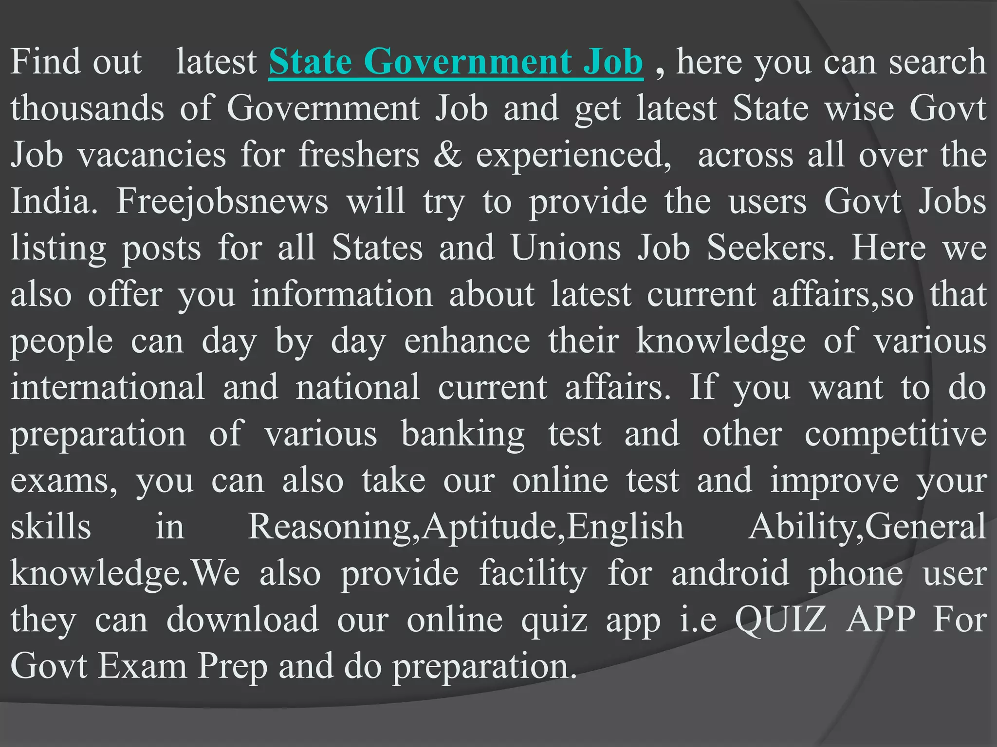 State government jobs openings in india | PPTX