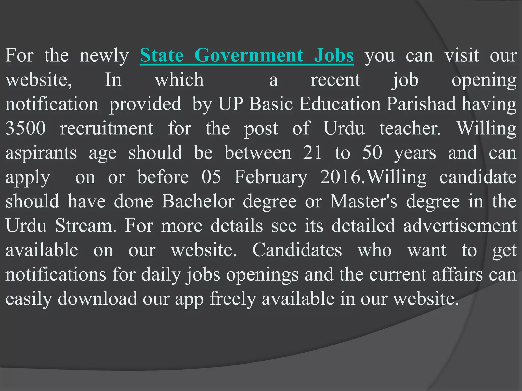 State government jobs openings in india | PPTX