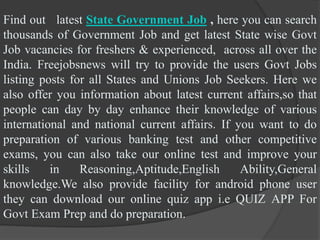 State government jobs openings in india | PPTX