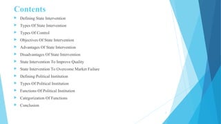 State intervention & political institution | PPT