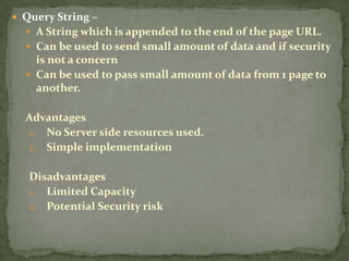 ASP.NET State management | PPTX