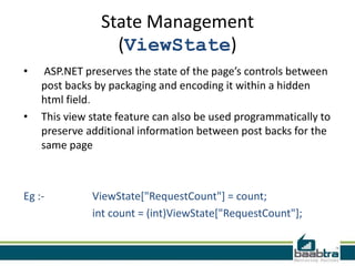 State management in ASP.net