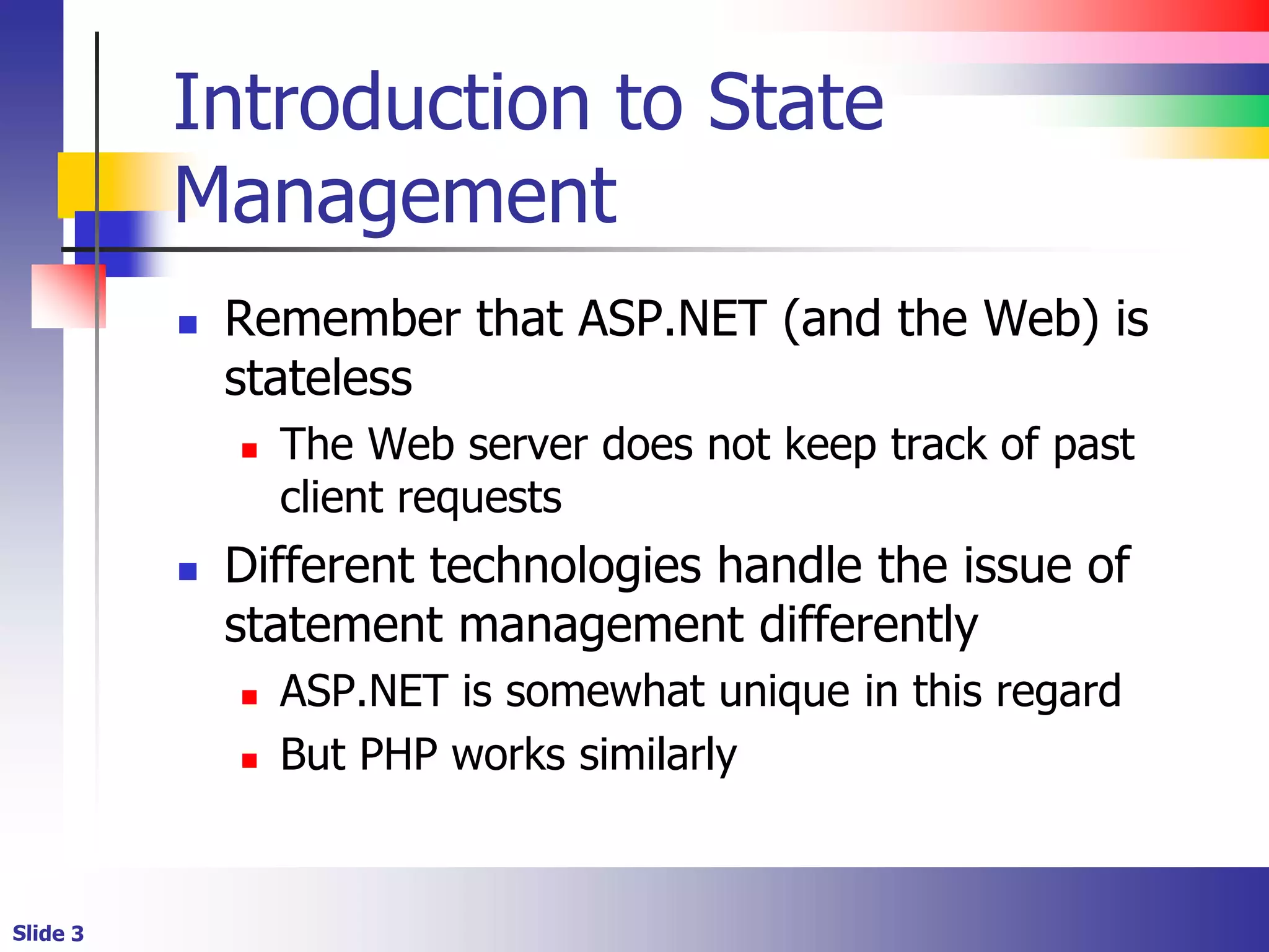Statemanagement In Asp Net Ppt
