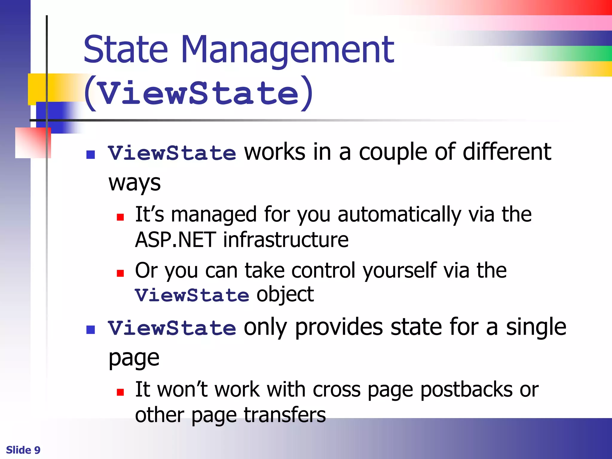 Statemanagement In Asp Net Ppt