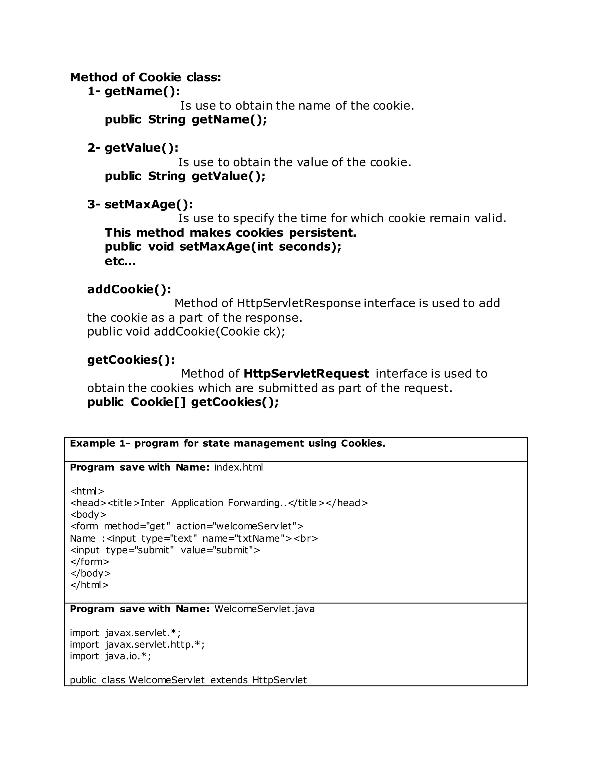 State management servlet | DOCX
