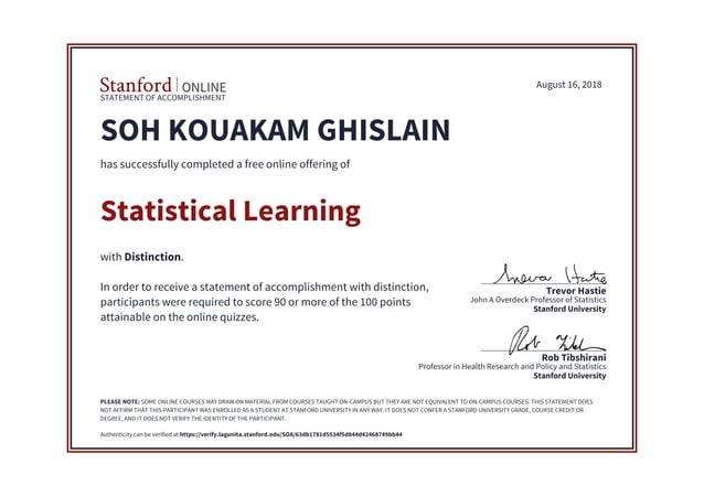 STATISTICAL LEARNING- STANFORD LAGUNITA | PDF | Technology & Computing