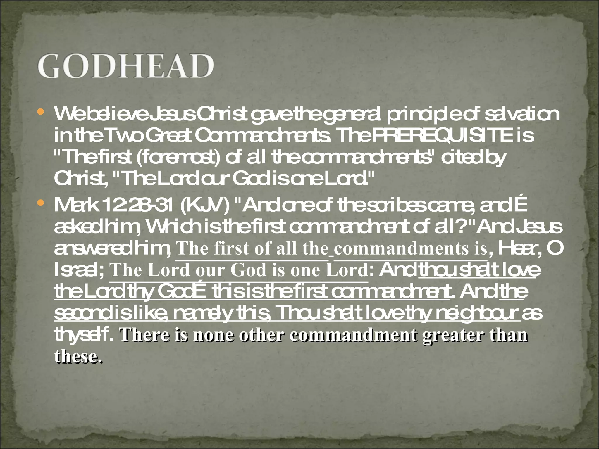 Statement Of Faith Gcm | PPT