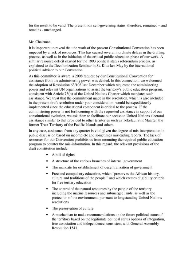 Statement of Fifth Constitutional Convention President Luz James II ...