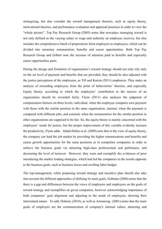 2011 “Aligning reward strategy to business goals is more important than ...