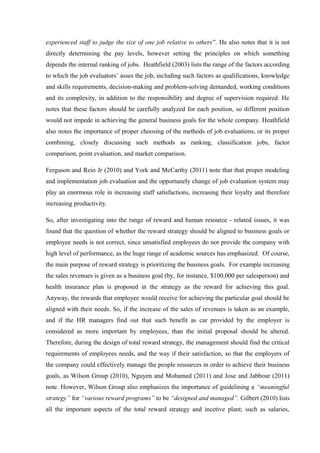 2011 “Aligning reward strategy to business goals is more important than ...