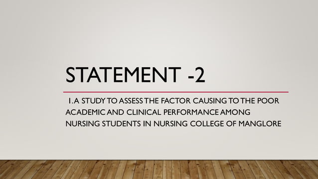 Research topic statement of the research | PPT