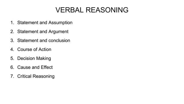 Statement and assumption for SBI PO Mains 2018 - Verbal Reasoning | PPT