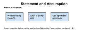 Statement and assumption for SBI PO Mains 2018 - Verbal Reasoning ...