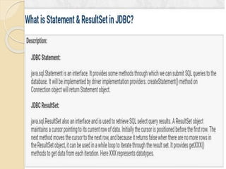 Statement and result object jdbc | PPT