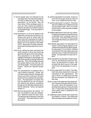 Statement assumption cetking must do 50 questions pdf for maharashtra mba cet IBPS | PDF