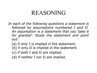 Statement & assumptions | PPTX