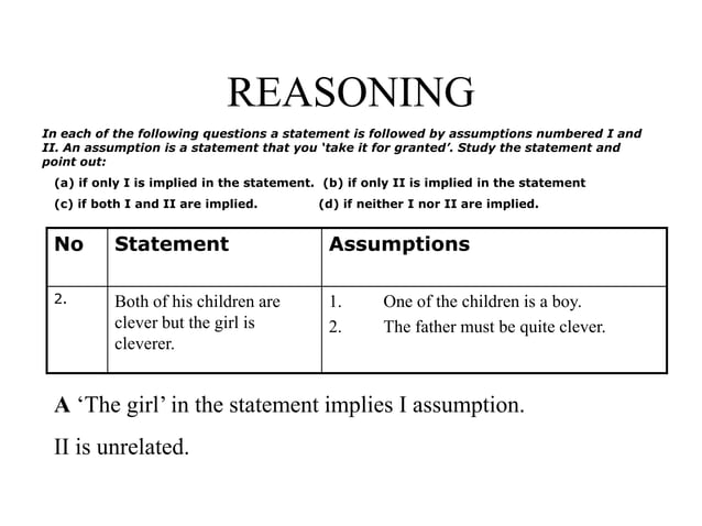 Statement & assumptions | PPTX