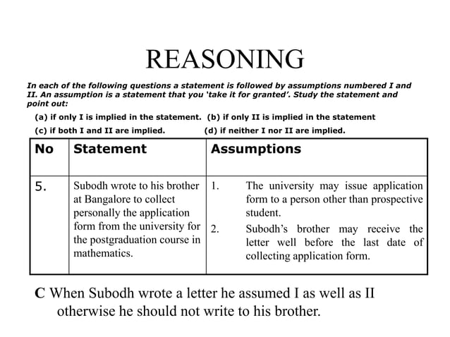 Statement & assumptions | PPTX